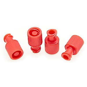 Dispense All - DMF Cap - Dual Male-female Luer Lock Cap, Non-sterile (Red, 25)