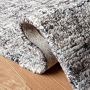 SAFAVIEH Abstract Collection 6' x 9' Grey/Beige ABT623F Handmade Premium Wool & Viscose Area Rug