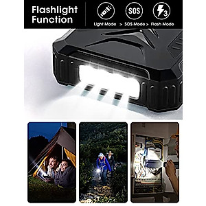 Solar Power Bank 36000mAh, Qi Wireless Charger, DJROLL Solar Charger with Dual USB 15W Output, IP66 Waterproof Powerbank, Flashlights Cell Phone Charger for Camping Outdoor (Black)