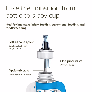 Kiinde Twist Pouch Sippy Top Attachments with Straws for Baby and Toddler, 3-Pack Set for Breast Milk, Formula, Juice, Purees, Leak Proof, One Piece Twist-On Lid