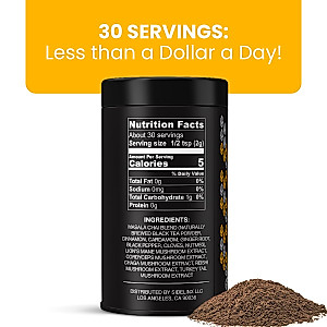 Inner Elevate Mushroom Chai - Ultimate Coffee Alternative - Adaptogenic Mushroom Tea Drink with Lion's Mane, Cordyceps, Chaga, Reishi, Turkey Tail (30 Servings)