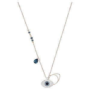 SWAROVSKI Women's Symbolica Evil Eye Pendant Necklace, Blue, Mixed Metal Finish