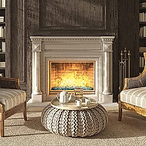 GASPRO 10 Pound Fire Glass Diamonds 1 Inch, Fire Pit Glass Rocks for Gas Fireplace and Fire Pit, Caribbean Blue, High Luster