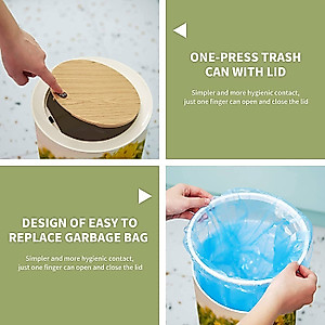 LGCZNWDFHTZ Small Trash Can with Lid for Bathroom Kitchen Office Diaper Sunflower Field Bedroom Garbage Trash Bin Dog Proof Waste Basket Cute Decorative