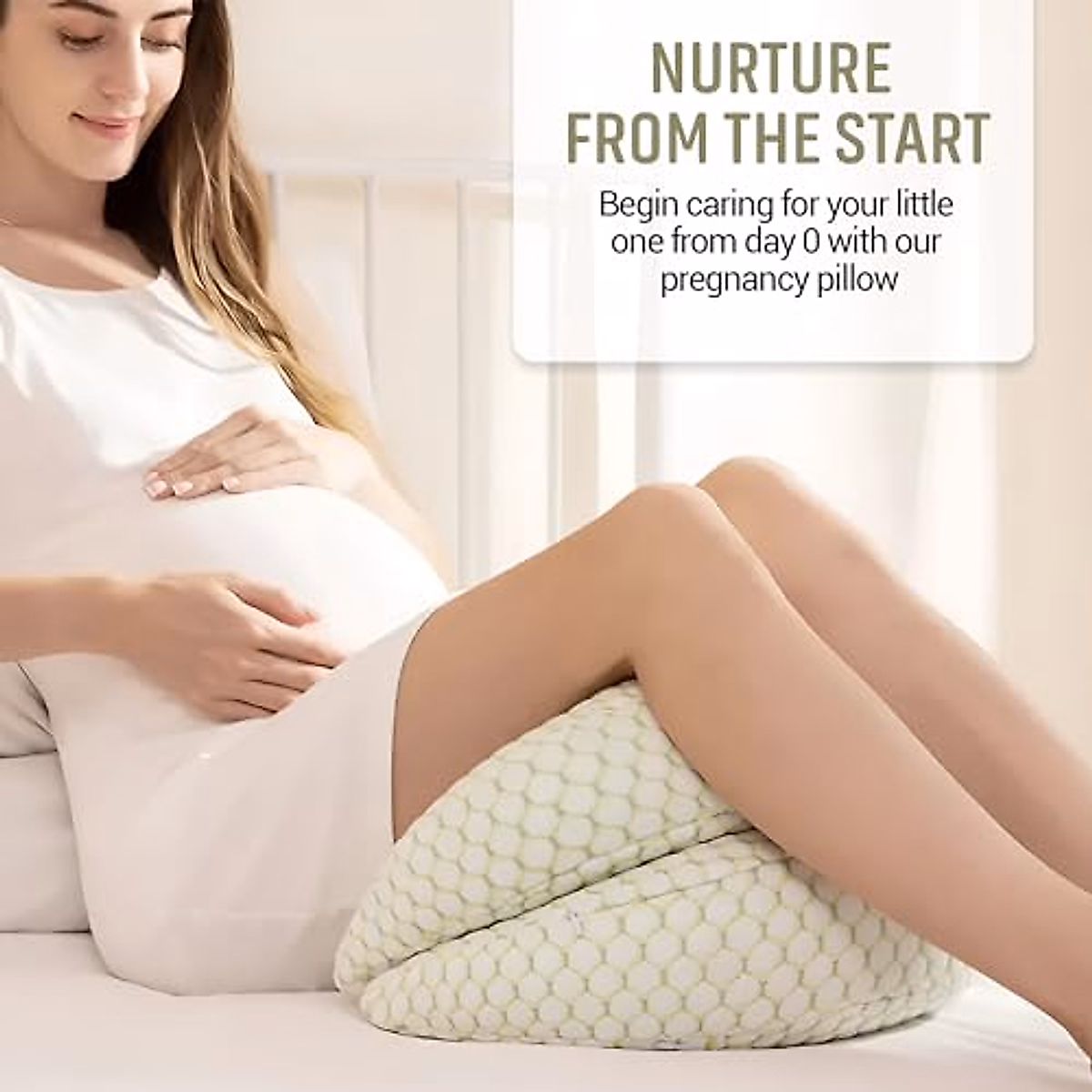 Smoochie Pregnancy Wedge Pillows for Side Sleeping, Prenatal Pillow and Pregnancy Belly Pillow, Pregnancy Leg Pillow, Best Maternity Pillows and Pregnancy Pillow Back Support (Green, Small)