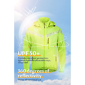 CREATMO US Mens Waterproof Windbreaker Rain Jacket Lightweight Hooded Raincoat Water Resistant Cycling Jackets Yellow 3XL