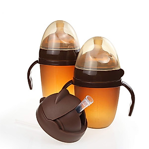 BumbleBee Silicone Baby Bottle Baby Feeding and Drinking Bottle Set 6oz+10oz with Water Cap(180ml+300ml)