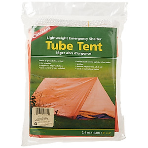 Coghlan's Emergency Tube Tent Orange ,8' x 5' x 2.5'