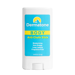 Dermatone Travel Size Anti-Chafe Body Stick | Fragrance Free | Prevent Friction & Chaffing Skin Balm | | Long Lasting | Use for thigh, arm, chest, butt rubbing | Small .5oz Stick