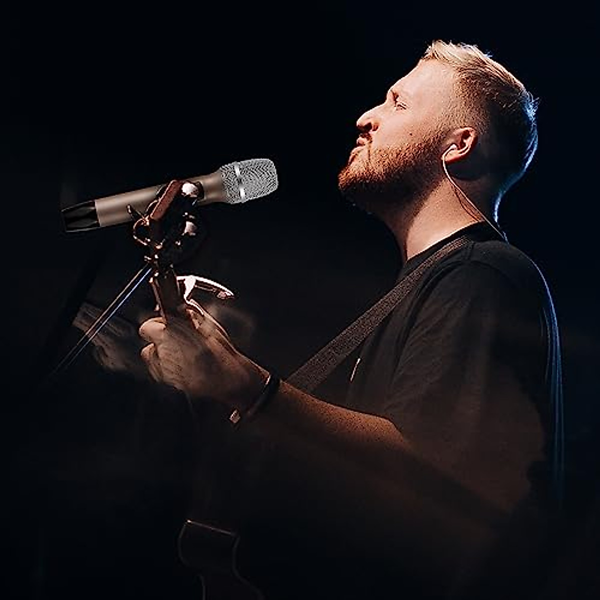 FDUCE Wireless Microphone, Karaoke Mic, UHF Dual Handheld Dynamic System with Rechargeable Receiver for Party, Church, Meeting, Wedding, 260ft (Grey and Gold)