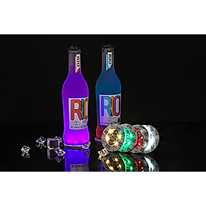 HANCIRCLE LED Coaster Colorful,12 Pack Light Up Coasters,LED Sticker Lights,Wine Bottle Lights,for Drinks,Bar Accessories,Party,Wedding