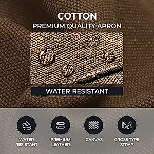 carrotez Chef Apron, Waterdrop Resistant Cotton Canvas Cross Back Adjustable Apron, M-XXL