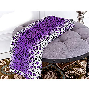 Home Must Haves Purple Leopard Animal Warm Soft Plush Cozy Fleece Comfy Throw Bed Sofa Couch Picnic Premium Blanket Queen Size