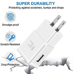 Adaptive Fast Charging Block USB Wall Charger Plug Adapter Compatible with Samsung Galaxy S21/S21+/S21Ultra/S20/Note 20/10/S10 S10e S9 S8 S7 S6 Edge Plus Active, Note 8 9 Quick Charge (2 Pack) (White)