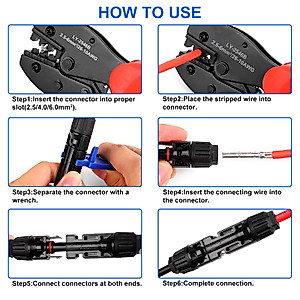 Karidge Solar Cable Connector-Crimping Tool Kit,20 Pairs Male/Female Solar Panel Connectors, 1 Crimper Pliers,2pcs Spanner Wrench,40pcs Solar Panel Wiring Kits