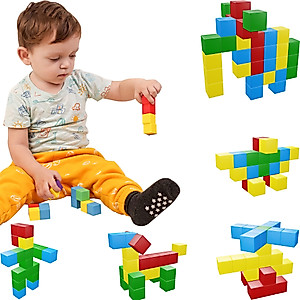 Intock Magnetic Blocks, Magnetic Cubes Educational Toys, Original Award Winning Magnetic Building Blocks for Kids, 40 Pieces Colorful Autism Toys Magic Cube Sensory Toys for Kids