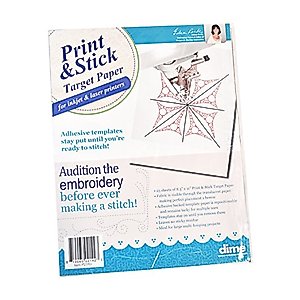 Print & Stick Target Paper, Adhesive Machine Embroidery Templates, for Inkjet & Laser Printers