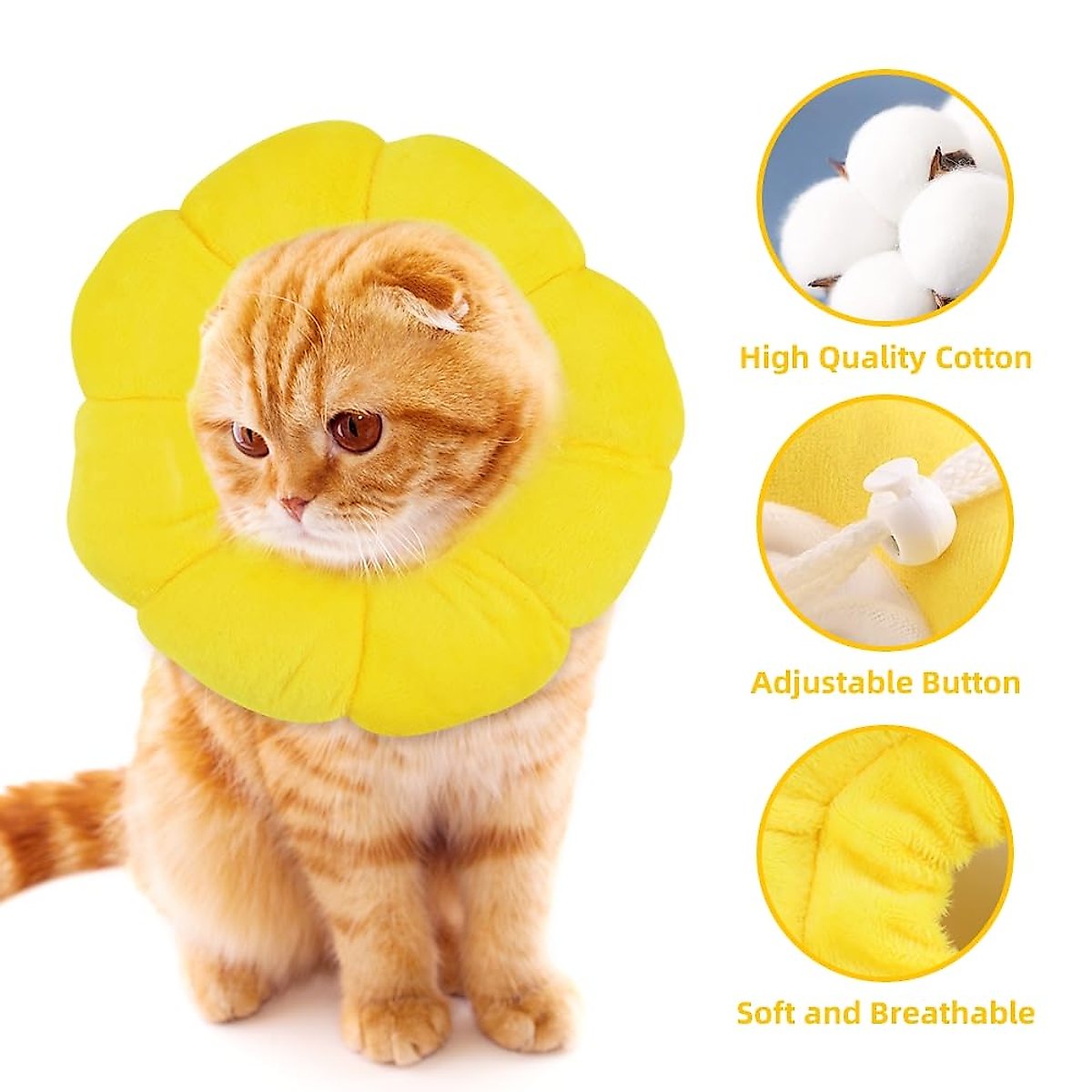 Adjustable Protective Collar for Cat and Puppy，Soft Pet Recovery Collar Does Not Block Vision E Collar，Surgery Recovery Elizabethan Collars