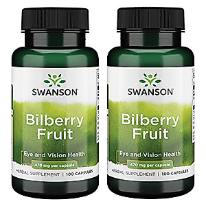 Swanson Bilberry Fruit 470 Milligrams 100 Capsules (2 Pack)
