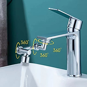 PSVOD 1080 Rotating Faucet Extender Aerato,1080 Faucet Extender Brass,Universal Splash Filter Faucet 1080 Rotating,2 Water Outlet Modes,for Kitchen Household