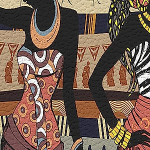 Historical African Women Antifatigue Kitchen Bath Door Mat Cushioned Runner Rug,Washable Welcome Floor Sink Mat,Waterproof Comfort Standing Doormat,American Indian Southwest Traditional 18"x30"