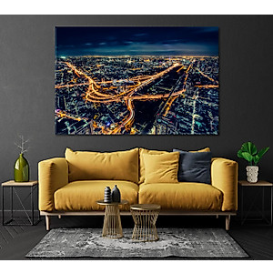 Bangkok Cityscape at Night Thailand Canvas Print 1 Panel / 36x24 inches