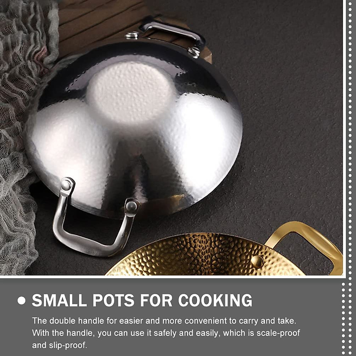 Hemoton Alcohol Pot Cooking Pot Small Stockpot Metal Grilling Wok Cast Iron Wok Omelet Sauce Pan Non Stick Wok Pan Steel Wok Grilling Pan Pasta Pots Chinese Work Spain Stainless Steel