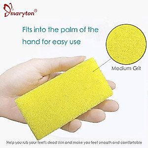 Maryton Pumice Sponge for Feet, Ultimate Pedicure Stone Callus Remover & Foot Scrubber Bulk Pack of 4(Assorted Colors)