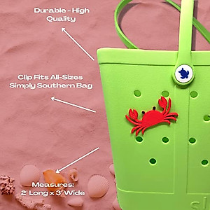 FRESHe BOGLETS - Simply Southern BEACH Charm Accessories - Decorative Charms perfect for your Tote Bag. - Multiple Charms (Crab Charm)