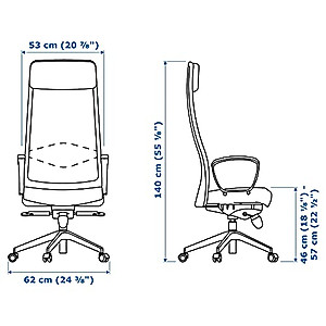 IKEA MARKUS Office chair, Adjust the height and angle of this chair so your workday feels comfortable [Vissle dark grey]
