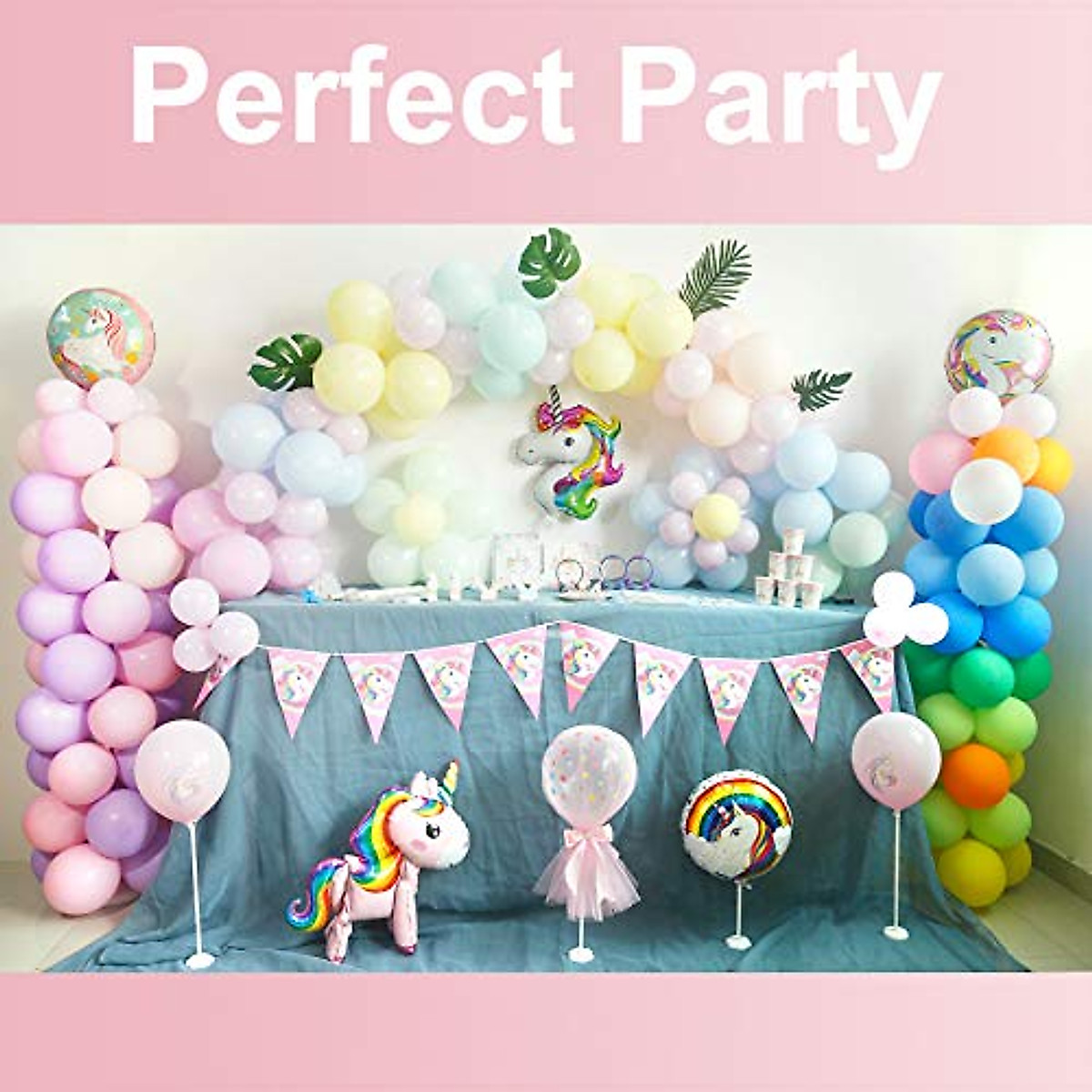 SKOLOO Balloon Column Stand Kit for Floor, 5 Feet Balloon Column Kit, Set of 2, Balloon Tower Assembly Kit for Wedding Birthday Graduation Party Event Supplies Decoration
