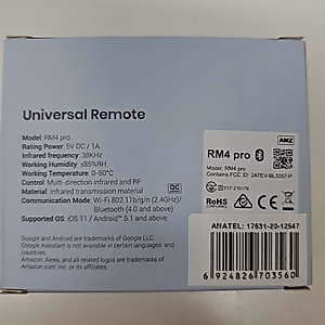BroadLink RM4 pro (2.4 GHz Wi-Fi Only) IR & RF Universal Remote, All in One Hub Code Learning Wi-Fi Remote Control for TV Air Conditioner, Curtain Motor, Works with Alexa, Google Home, IFTTT