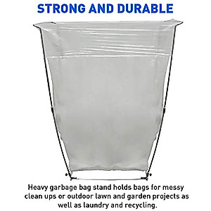 EasyGo Trash Bag Holder – Outdoor Leaf Bag Stand – Multi-Use Garbage Bag Holder Frame - Holds 30-45 Gallon Bags - Great for Camping, Leaves, Gardening and Parties