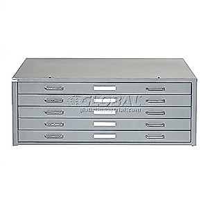 Global Industrial 41"W Flat File Cabinet, 5 Drawer, Gray