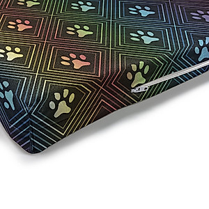 Ambesonne Dog Lover Bench Cushion, Paw Print Pattern with Diamond Shaped Rhombus Shapes Design Geometric Arrangement, Standard Size Foam Pad with Decorative Fabric Cover, 45" x 15" x 2", Night Blue