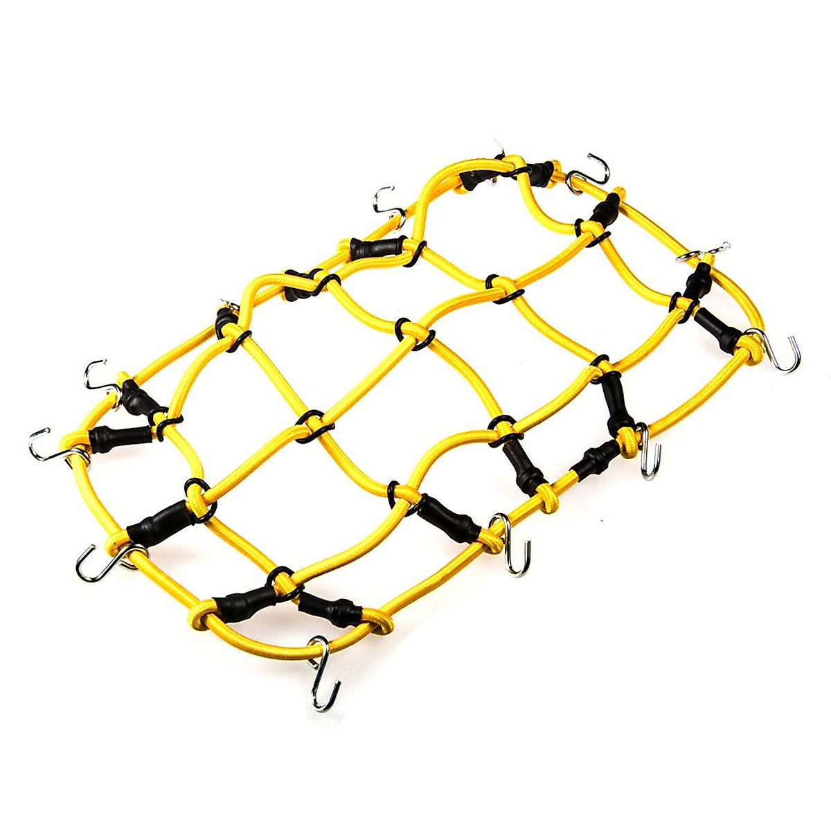 MOHERO 1/10 RC Elastic Luggage Net with Hook for 1:10th RC Vehicles RC Crawler Truck Car D90 TRX4 Roof Rack (Yellow)