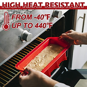 Anaeat Silicone Bread and Loaf Pans Set of 2, Non-stick loaf pans - Just PoP Out! Flexible Silicone Baking Molds for Homemade Breads, Cakes, Meatloaf, Brownies, BPA Free & Oven Safe & Dishwasher Safe