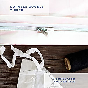 1000 Thread Count Queen Duvet Cover Cotton 100% Egyptian Cotton with Zipper Closure & Corner Ties Breathable All Season Soft Sateen Weave Comforter Cover by Kotton Culture (Queen/Full, White)