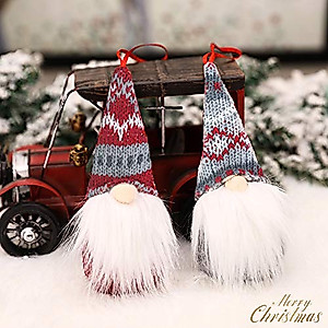 Gnomes Christmas Tree Ornaments Set of 8, Christmas Ornaments 2022 Handmade Plush Gnomes Santa Elf Hanging Home Decorations Holiday Decor