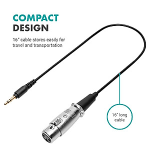 Movo TCB6 Female XLR to Male 3.5mm TRS Cable - XLR to 3.5mm Adapter for XLR Board and XLR Amp - Use Stereo to XLR Cable Adapter with Mixer Cables, Mic Input Cable, DJ Audio Cables, XLR Headphone Cable