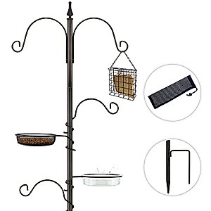 Bird Feeders Bird Feeding Station Bird Feeder Poles,Premium Multi Feeder Hanging Kit with Suet Cage and Bird Bath,Bird Food Finch Sock for Attracting Wild Birds