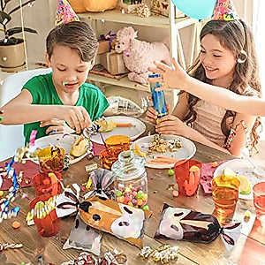 150 Pcs Horse Party Favor Bags Horse Candy Treat Bags Cellophane Bags Party Goody Favors with 200 Silver Twist Ties for Horse Party Favors Western Cowboy, Cowgirl and Farm Birthday Party Supplies