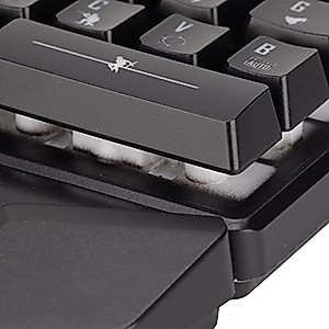 Jopwkuin Mini Gaming Keyboard, LED Glowing 35 Keys ABS Material One Handed Keyboard for Esports Game for Computer