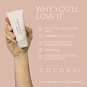 Coconu Water Based Personal Lubricant | Vegan | for Couples, Men, Women and Personal Use | Cruelty Free, Edible, Hypoallergenic | 3.0 oz