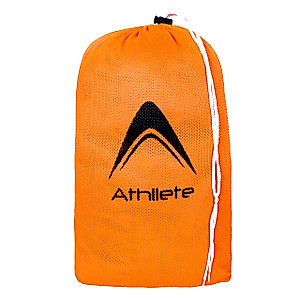 Athllete Duramesh Soccer Vest with Numbers (12 Vests) - Kids Youth and Adult Pinnies, Numbered Penny Jerseys for Soccer, Basketball, FootballL (Flame Orange Numbered, Large)