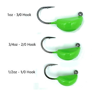 Sheepshead Jig, 2 Pack, Standup Style Jig, Saltwater Fishing Jig, Ultra Tough Powder Coat Finish with 2X Hook, 1/2-2oz Sizes, Multiple Colors, Made in The USA (.5oz, Green Pumpkin)