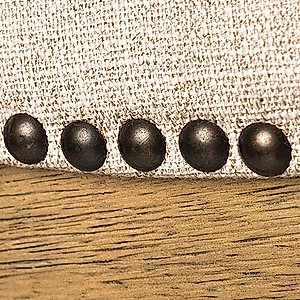 Maven Lane Adrien Kitchen Saddle Backless Bar Stool with Nailhead Trim, Natural, Bar Height