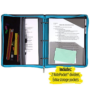 Five Star Flex Hybrid NoteBinder, 1 Inch Ring Binder, Notebook and Binder All-in-One, Teal (73420)