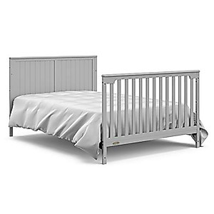 Graco Hadley 5-in-1 Convertible Crib and Changer with Drawer (Pebble Gray) – Crib and Changing Table Combo with Drawer, Includes Changing Pad, Converts to Toddler Bed, Daybed and Full-Size Bed