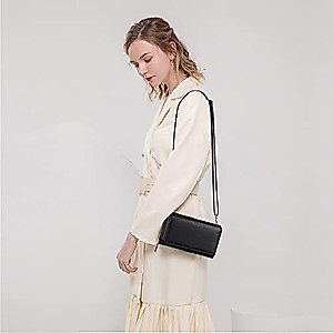 Peacocktion Women Wallet Purse Credit Card Holder with RFID, Large Capacity Crossbody Wristlet Clutch 2 Straps, Black